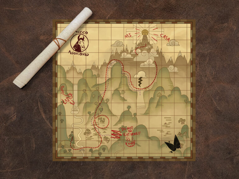 Kuzco and Pacha's Map - Cloth Map Scroll (Inspired by Emperor's New ...