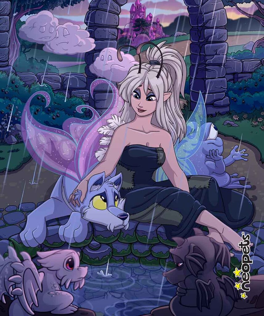 Neopets – Grey Faerie Baelia Fleece Blanket (Officially Licensed ...